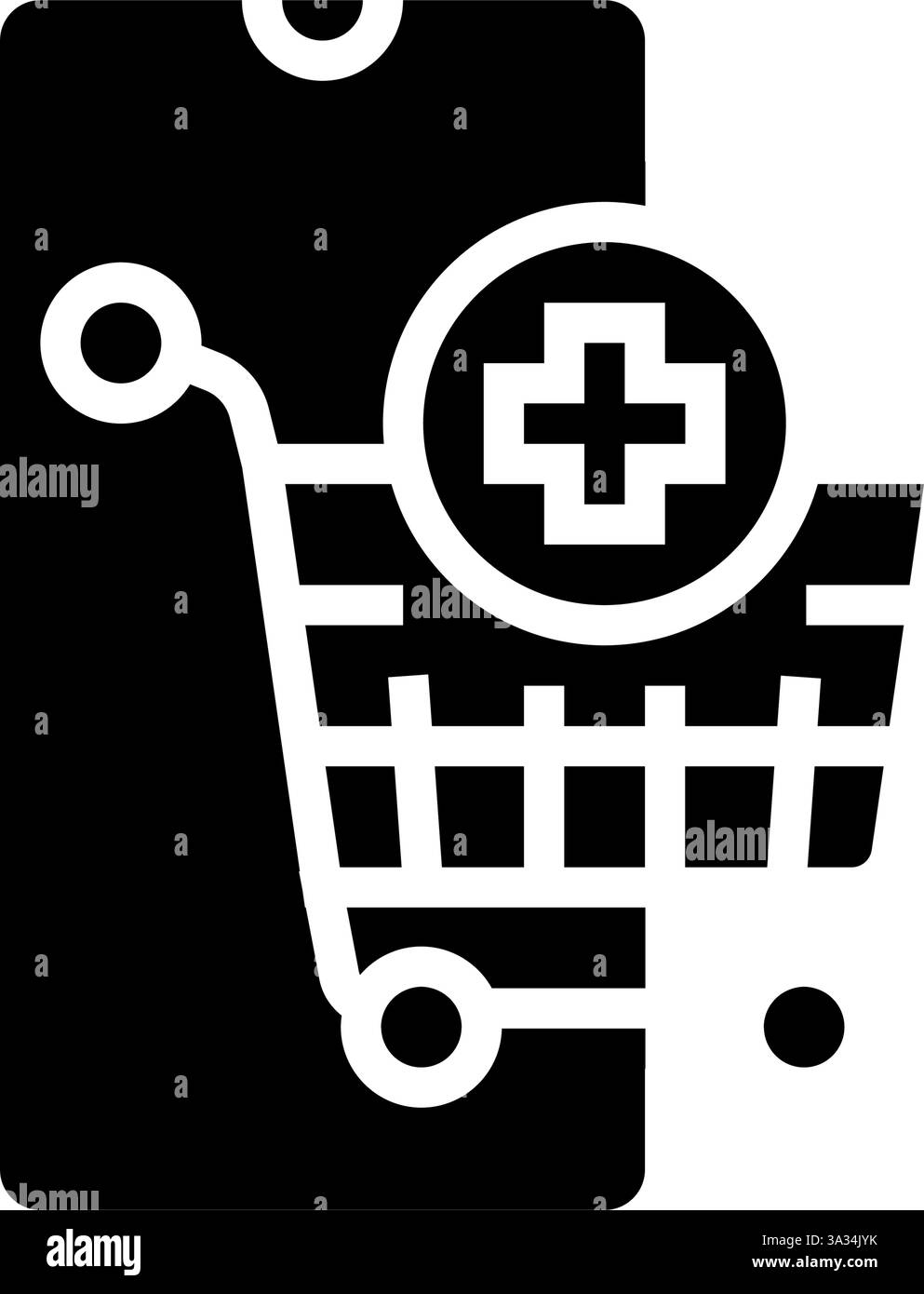 virtual shopping cart augmented reality glyph icon vector illustration ...