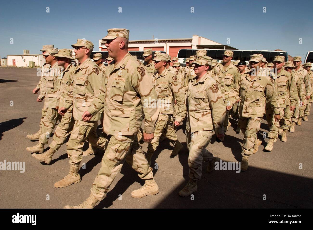Mar 30, 2004; Phoenix, AZ, USA; Arizona National Guardsmen in the 855th ...
