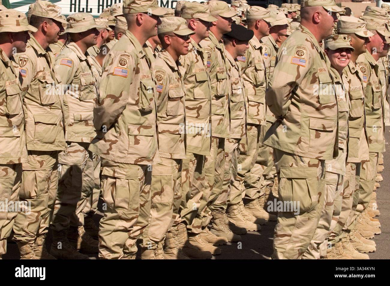 Mar 30, 2004; Phoenix, AZ, USA; Arizona National Guardsmen in the 855th ...