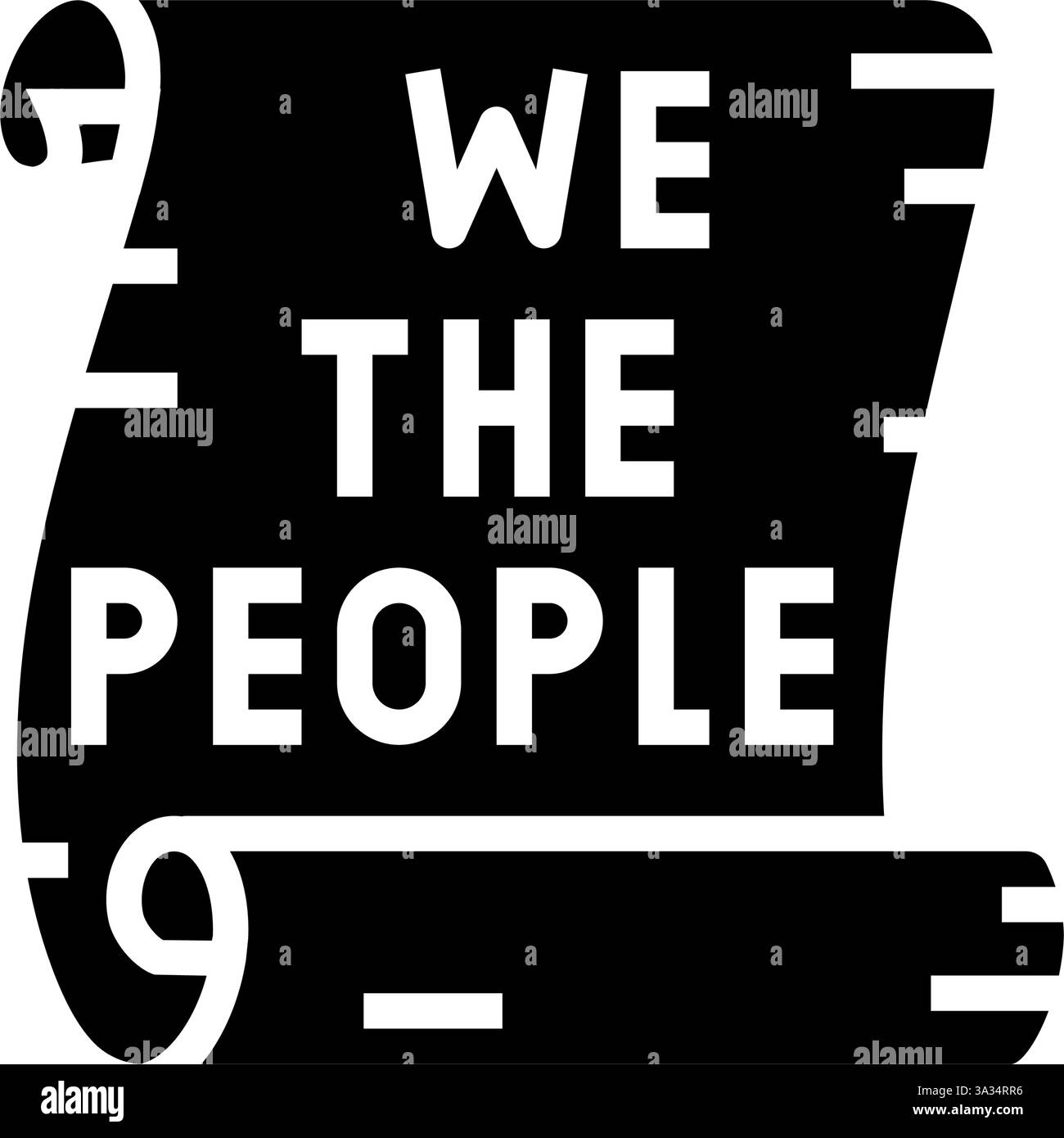 we the people scroll glyph icon vector illustration Stock Vector Image ...