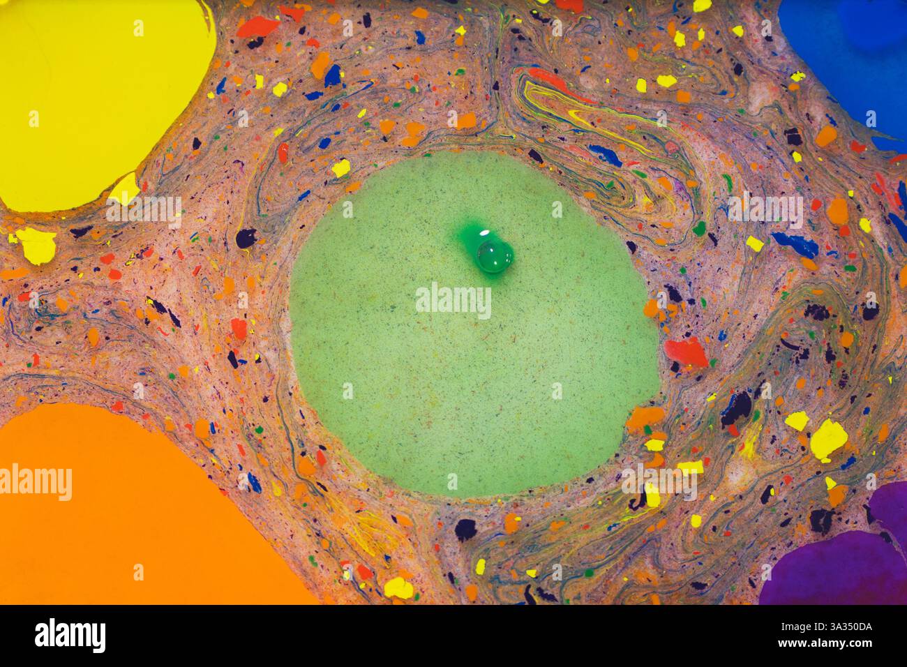 Abstract and vibrant art scene portraying swirling colorful paint ...