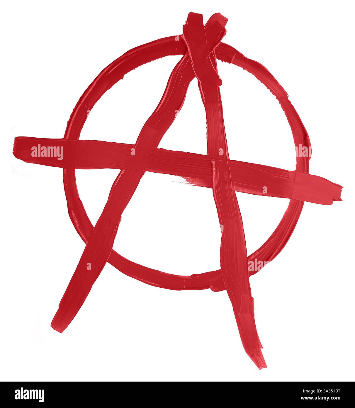 Grunge brush painted anarchy sign isolated on a white background Stock ...