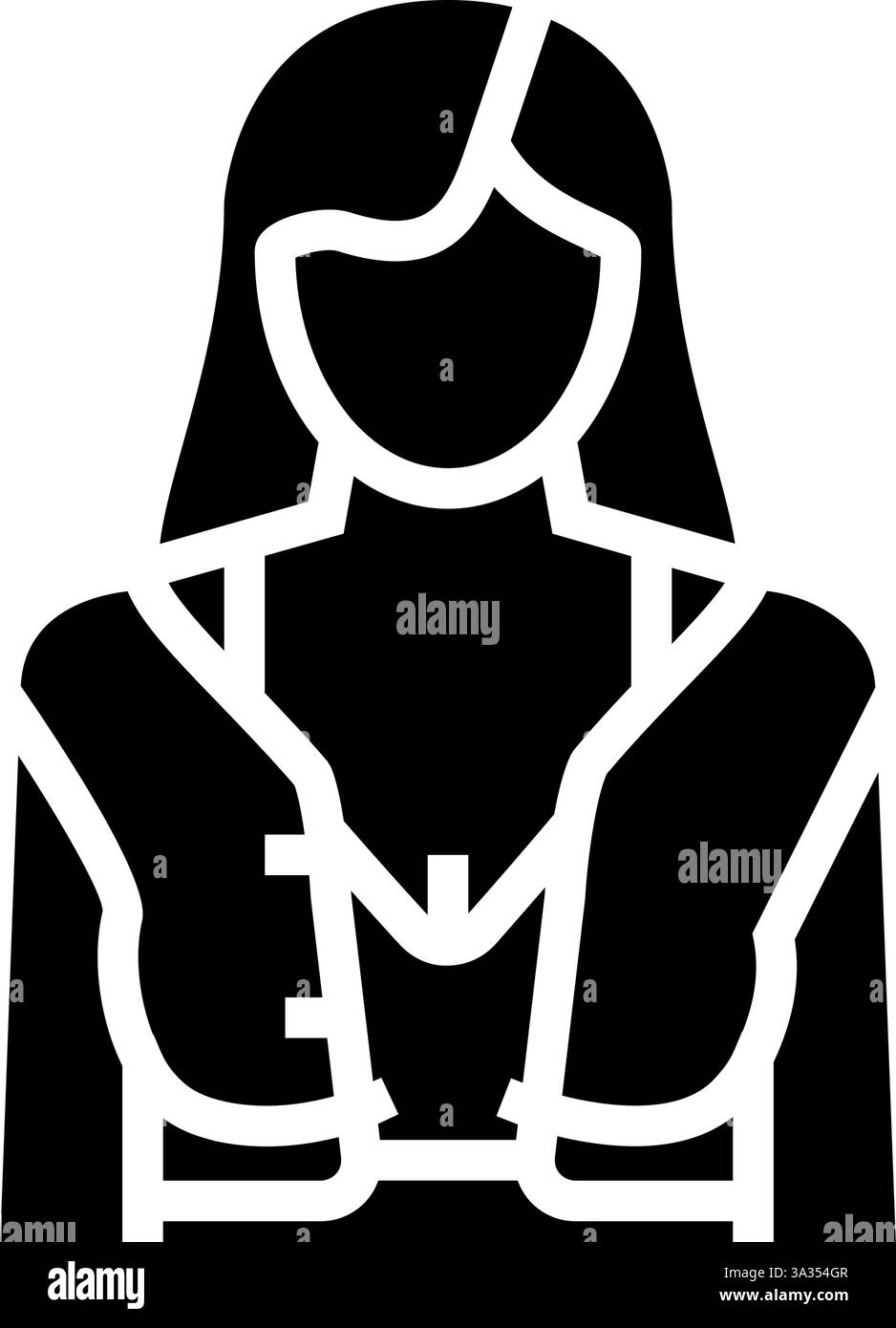 woman redneck glyph icon vector illustration Stock Vector Image & Art ...