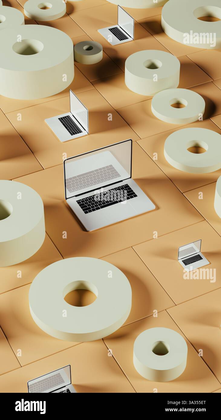 Geometric shapes on laptop display hi-res stock photography and images ...