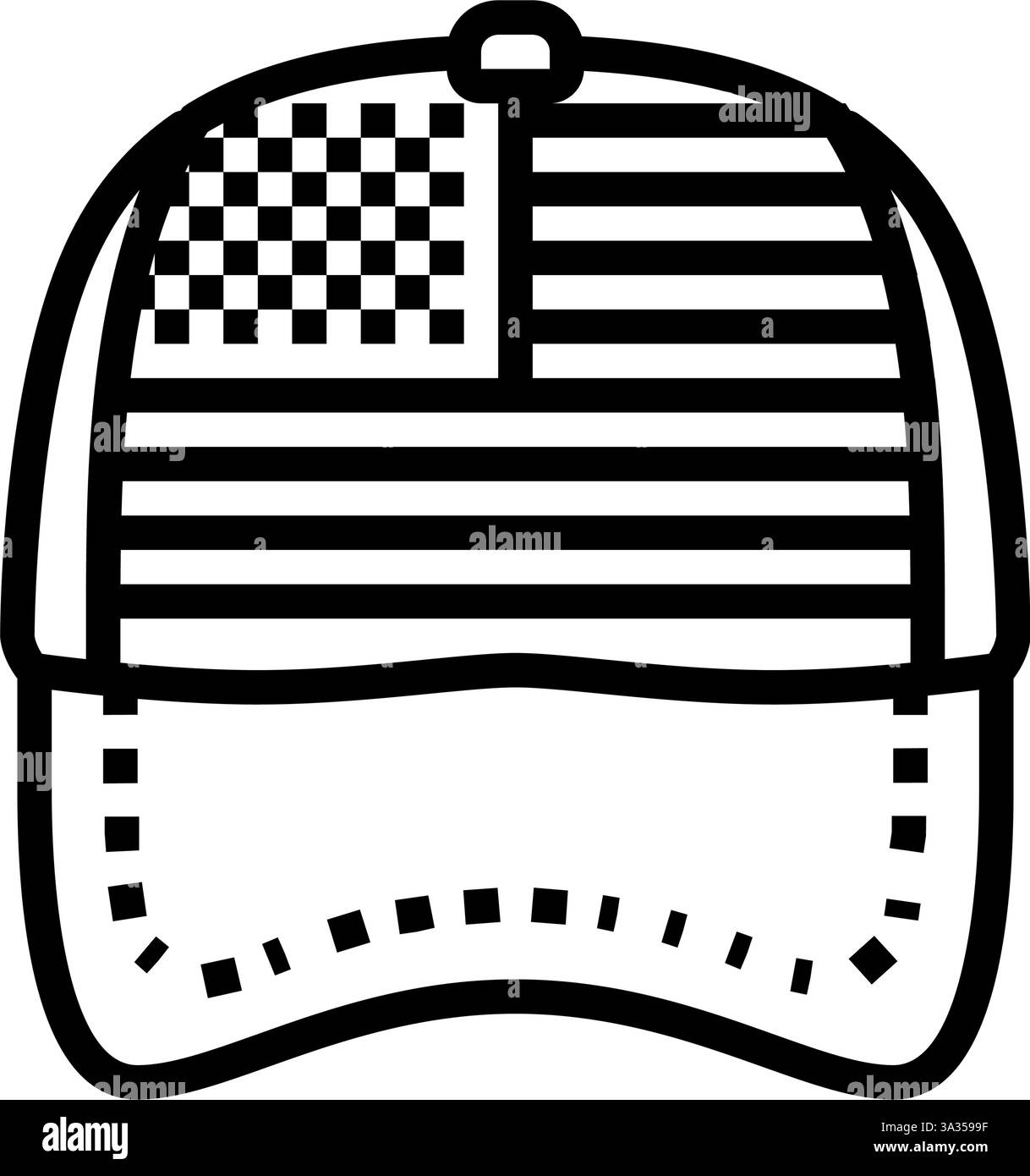 american flag pattern hat line icon vector illustration Stock Vector ...