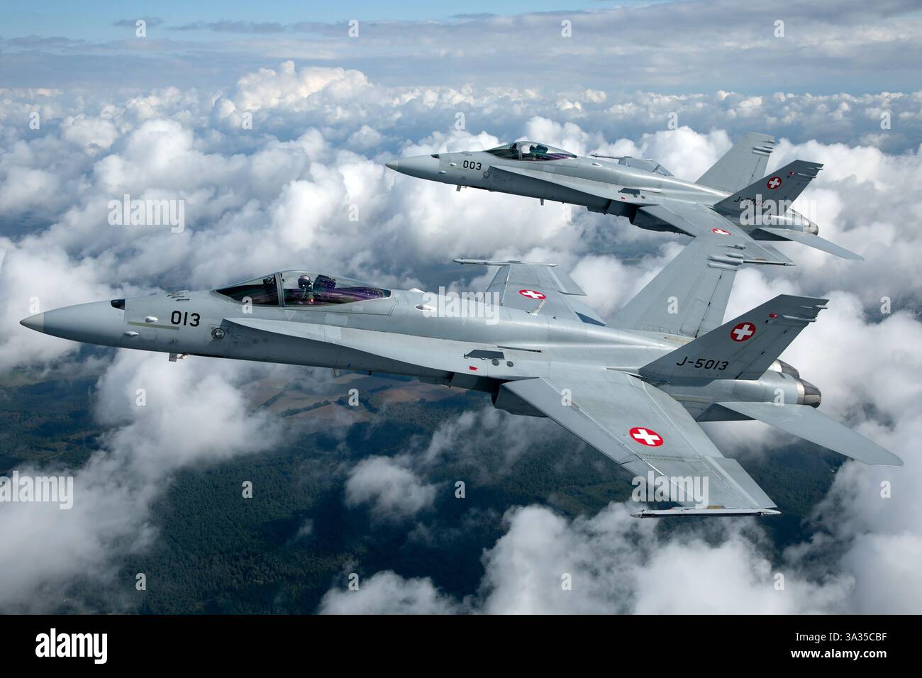 The Swiss Air Force McDonnell Douglas F/A-18C Hornets, Regs J-5003 and ...