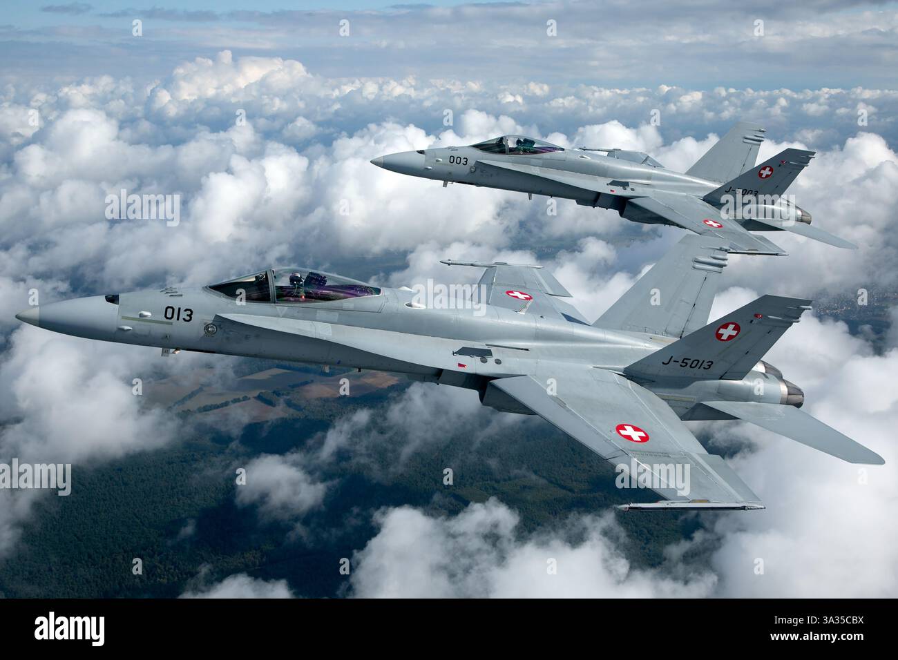 Swiss Air Force McDonnell Douglas F/A-18C Hornets, Regs J-5003 and J ...
