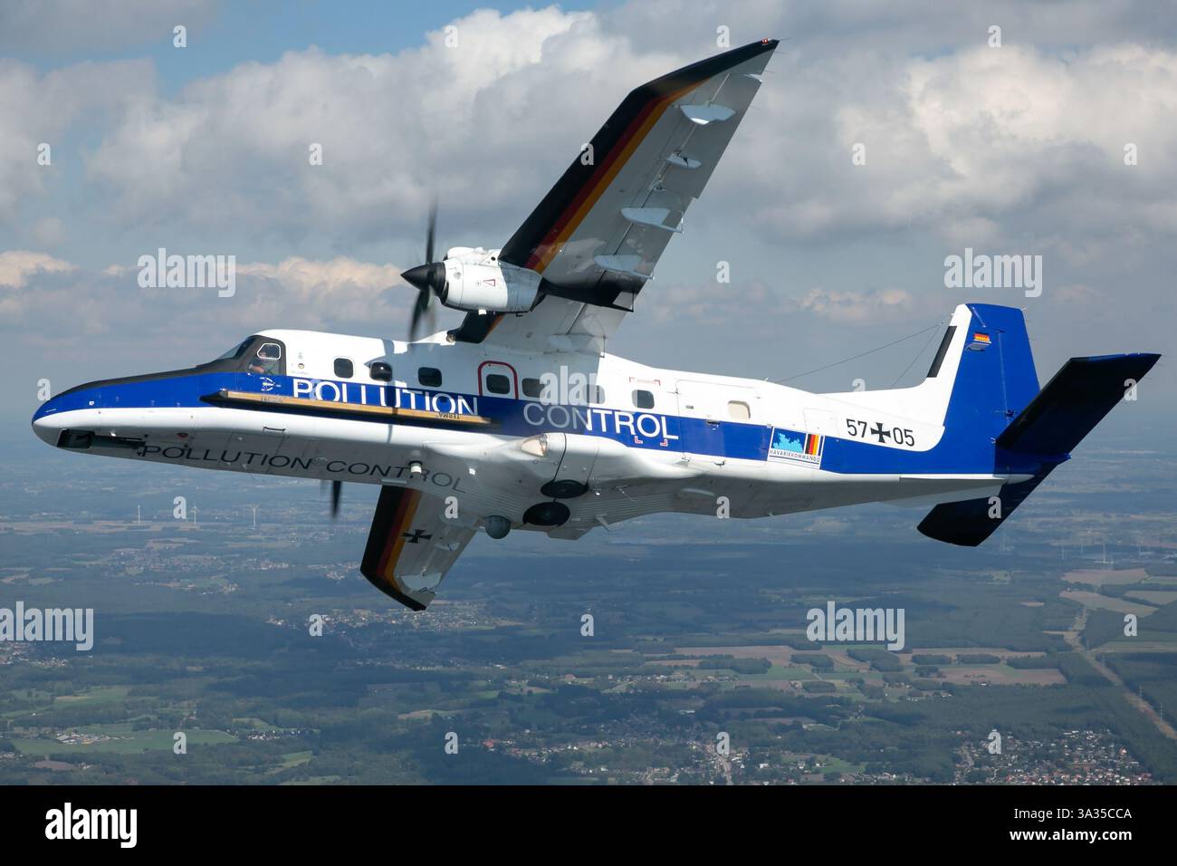 The German Navy Dornier Do-228-212NG, Reg 57-05, is seen banking during ...