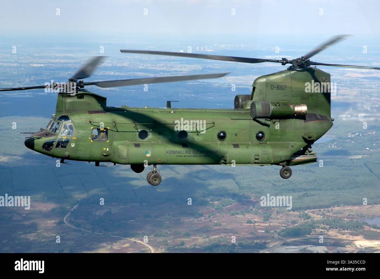 The Royal Netherlands Air Force CH-47 Chinook, registration D-667, is a ...