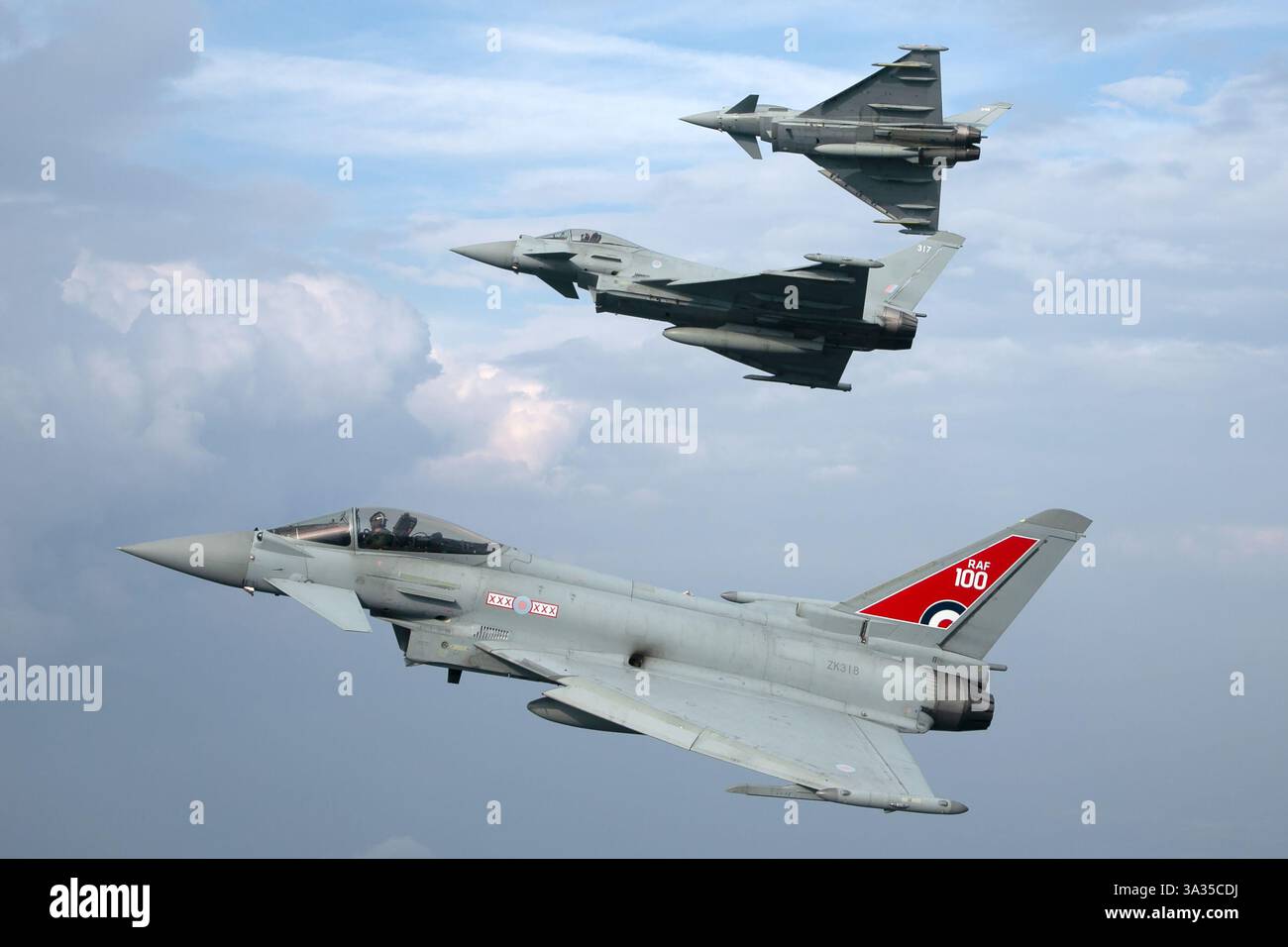 The Royal Air Force Eurofighter Typhoon FGR4 formation, comprising ...