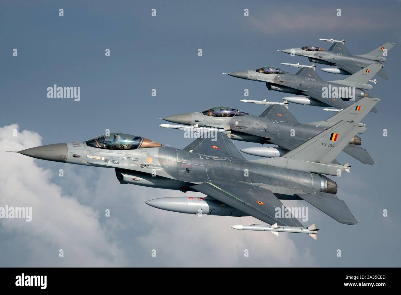The Belgian Air Force F-16AM Fighting Falcons, identified by ...