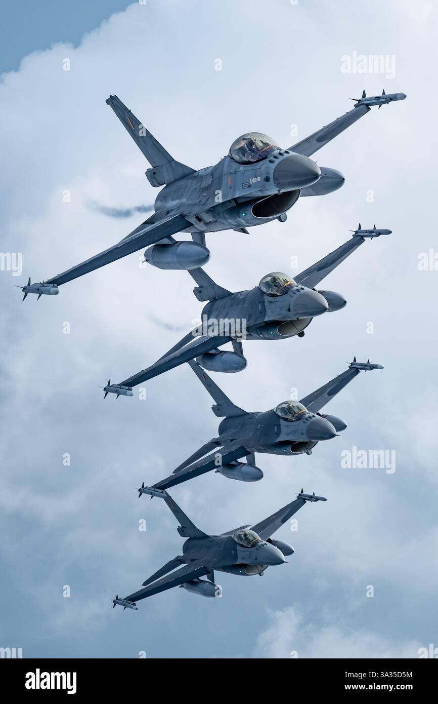 Belgian Air Force General Dynamics F-16AM Fighting Falcons, including ...