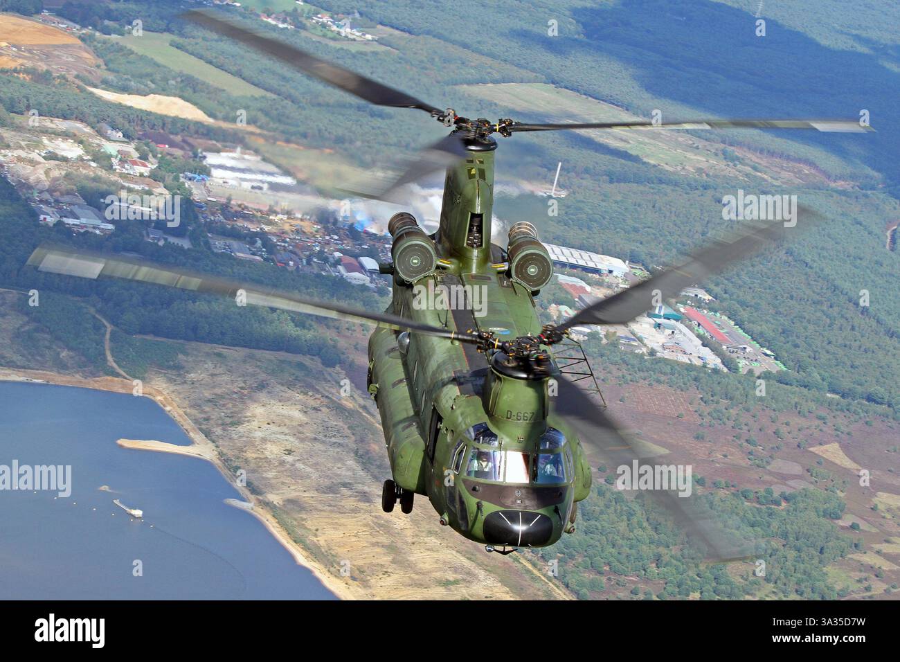 The Royal Netherlands Air Force CH-47 Chinook, Reg D-667, is a heavy ...