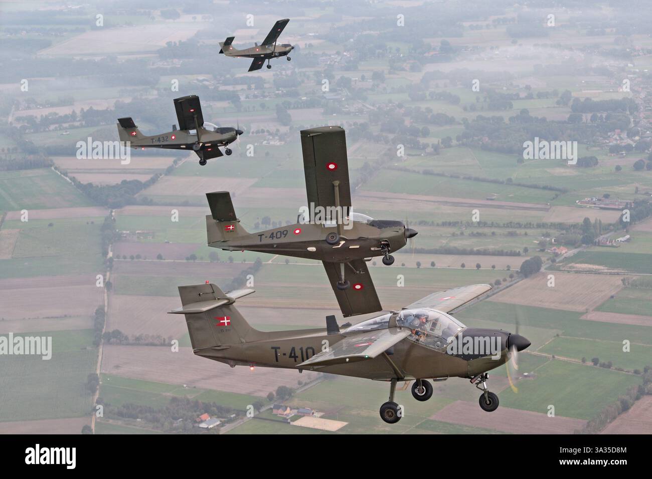 The Royal Danish Air Force Saab T-17 Supporter aircraft, Reg T409, T410 ...