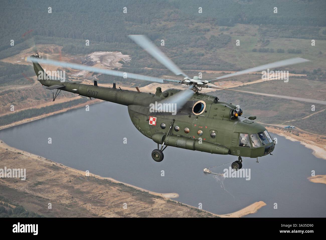 The Polish Army Mil Mi-8MT, Reg 6107, is a medium-lift helicopter ...
