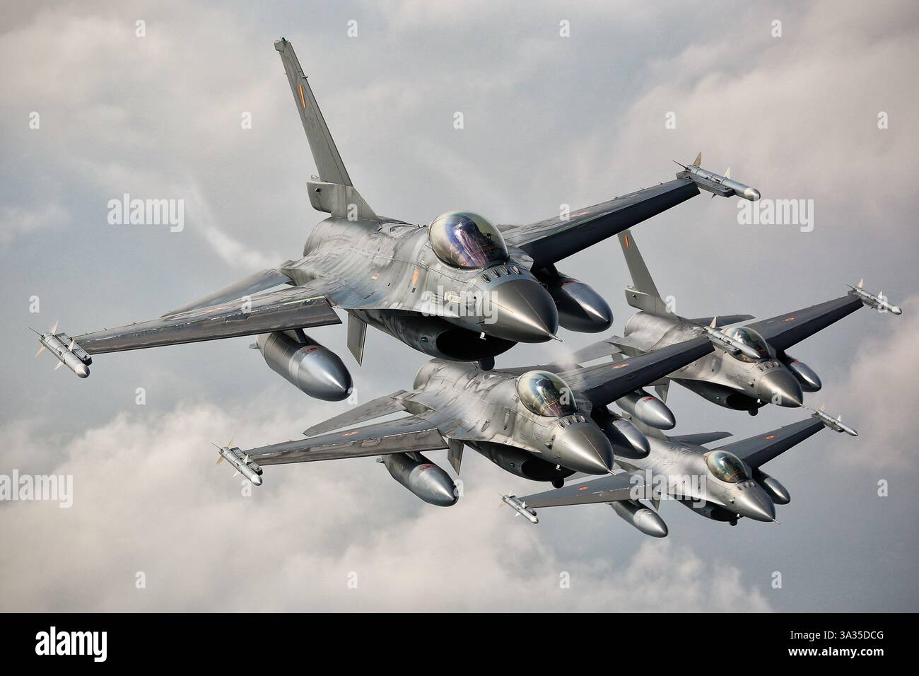 The Belgian Air Force General Dynamics F-16AM Fighting Falcons, Regs FA-103, FA-70, FA-87, and ...