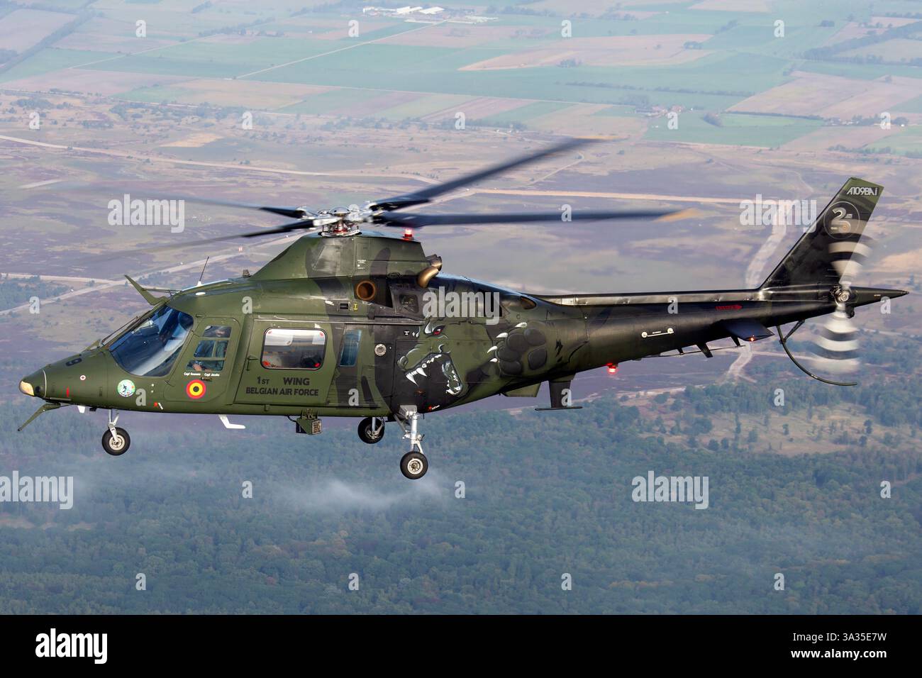 The Belgian Air Force August A-109BA, Reg H29, is showcased with ...