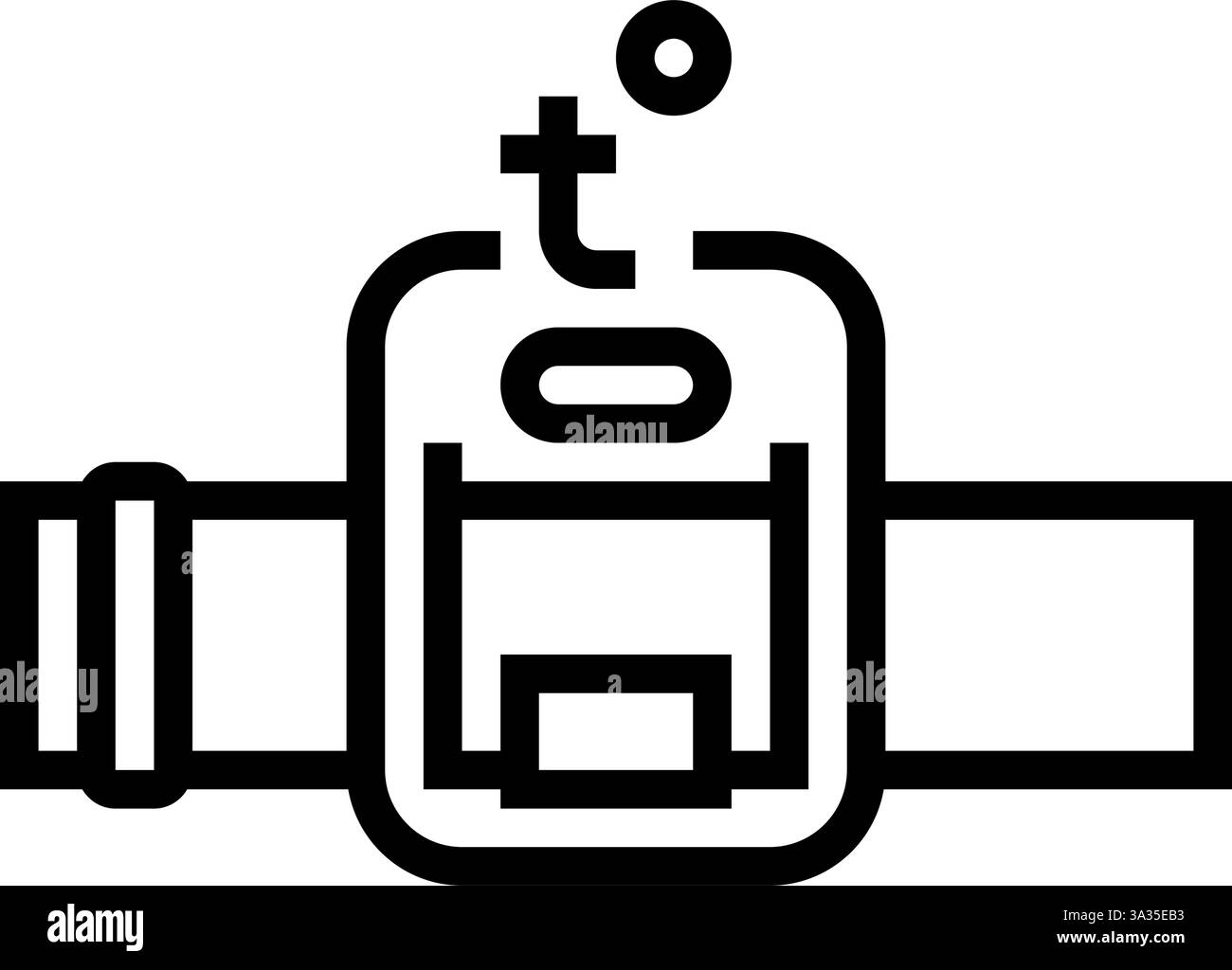 body temperature sensor fitness technology line icon vector ...