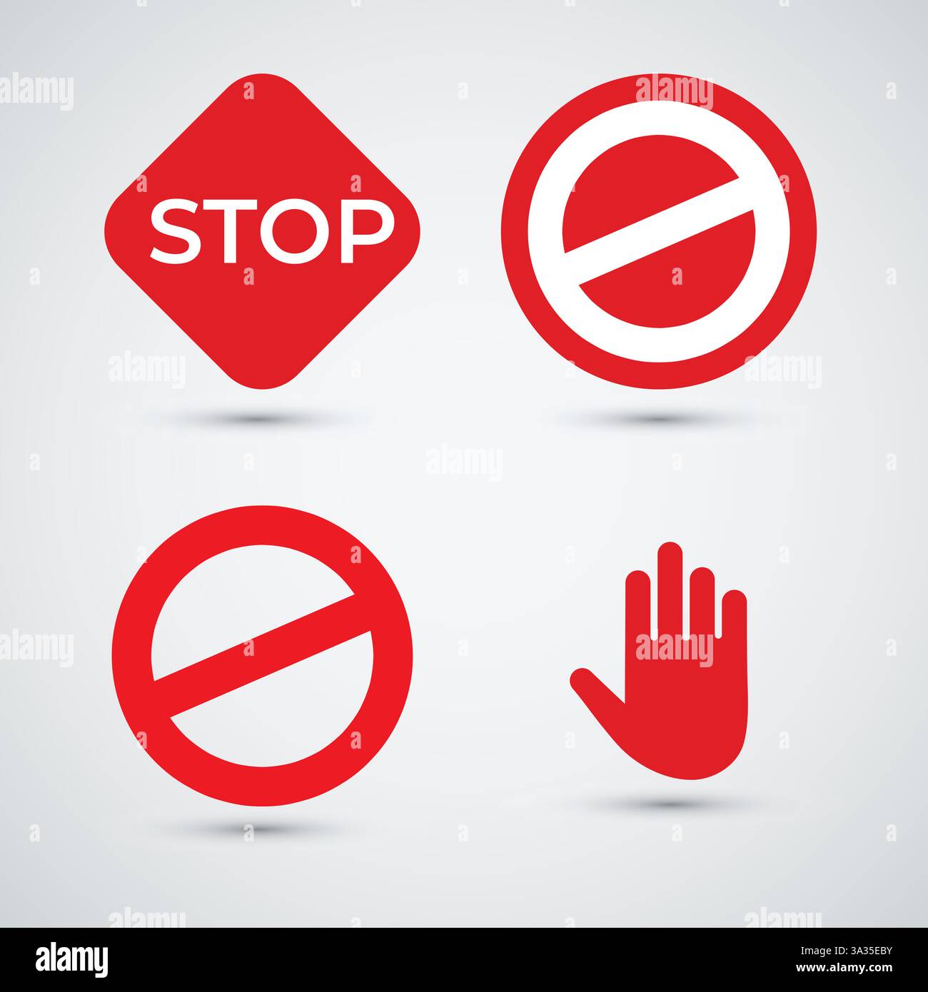 Stop sign logo set design template Stock Vector Image & Art - Alamy