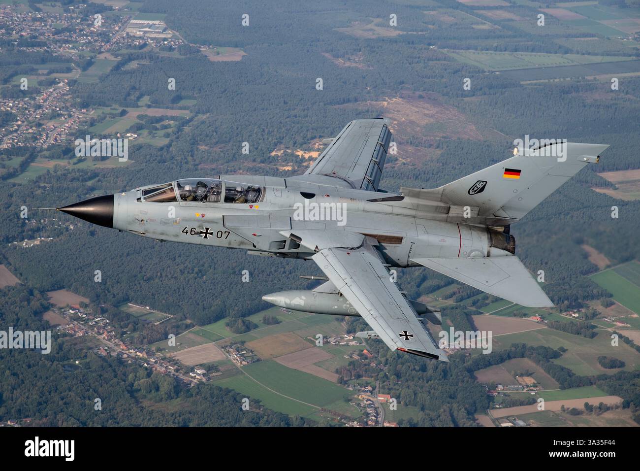 The German Air Force Panavia Tornado, Reg 4607, features a wing sweep ...