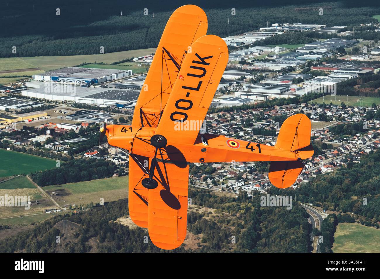 The Belgian Air Force Stampe-Vertongen SV-4B, Reg OO-LUK, Manchots, is ...