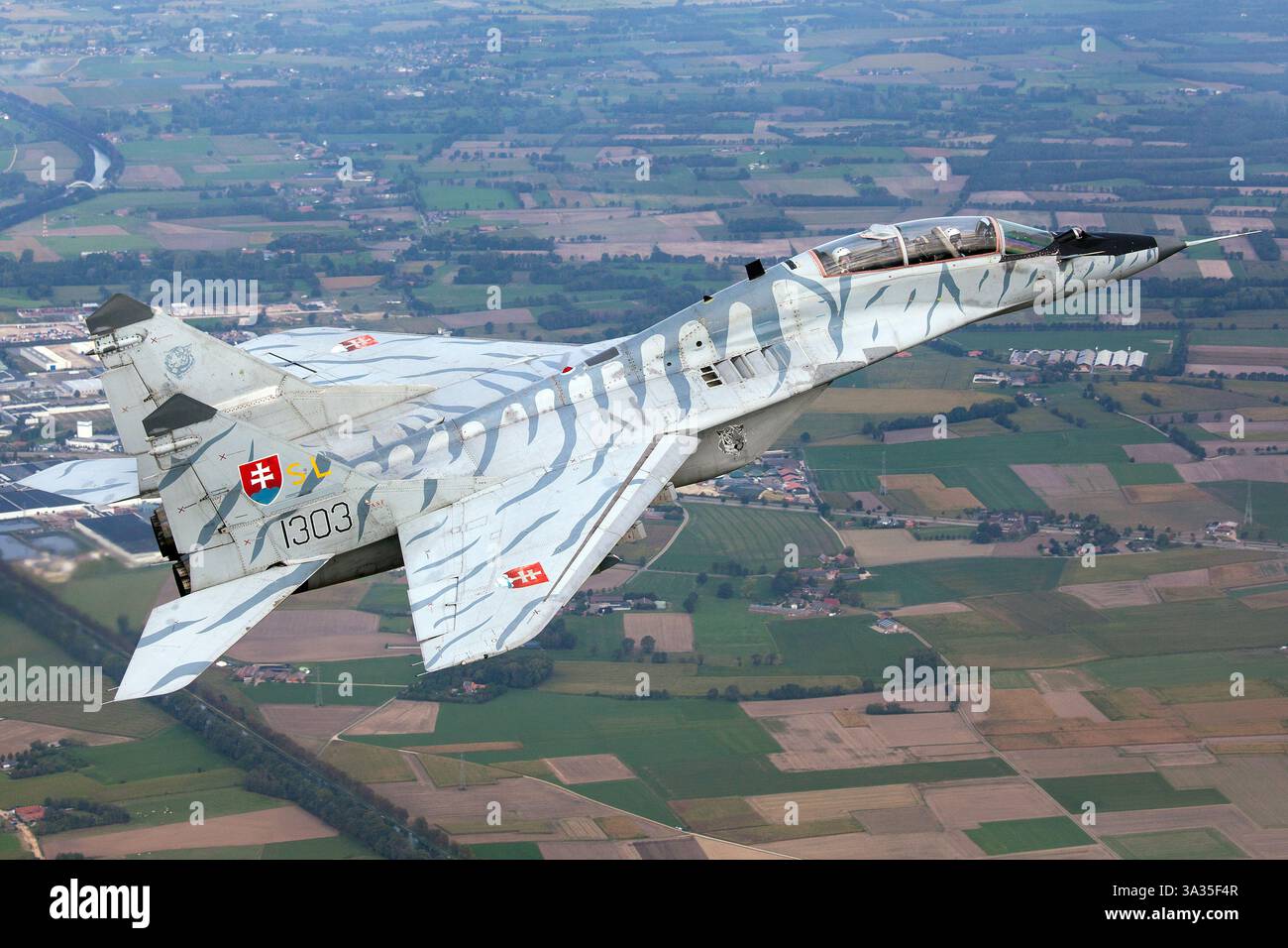 The Slovakian Air Force Mikoyan-Gurevich MiG-29, Reg SL-1303, is a ...