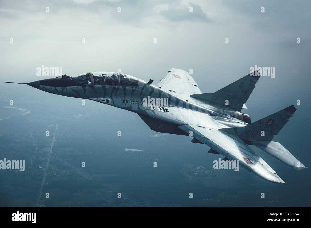 The Slovakian Air Force Mikoyan-Gurevich MiG-29, Reg SL-1303, is a ...