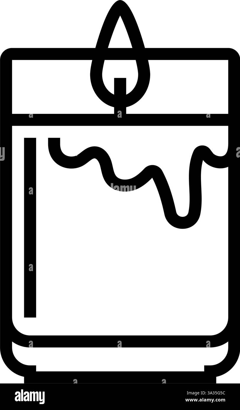 candle slow living line icon vector illustration Stock Vector Image ...