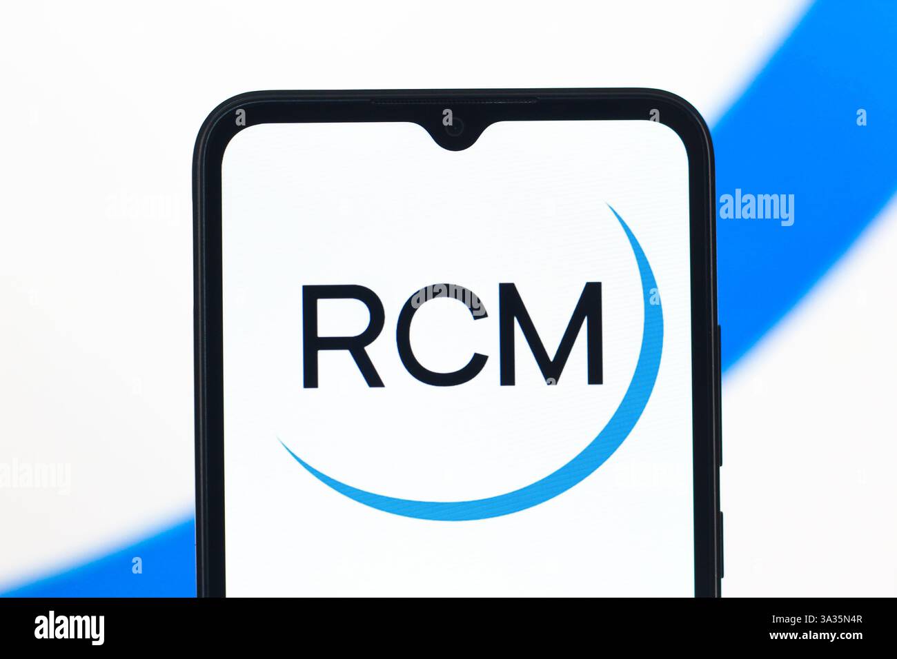 In this photo illustration, the RCM Technologies logo is seen displayed ...