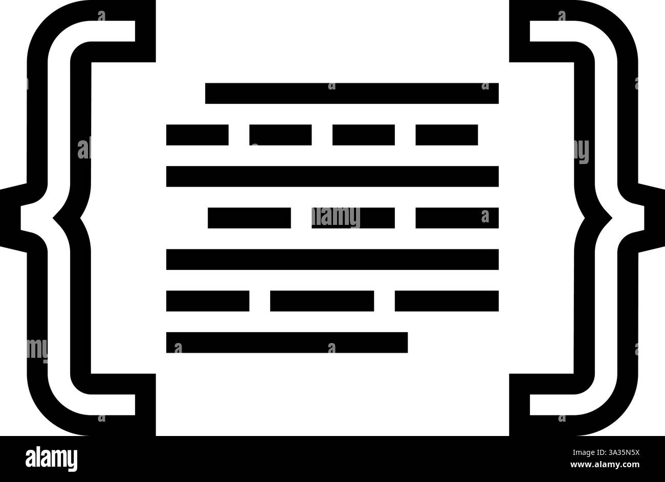 code brackets with letters nlp line icon vector illustration Stock ...