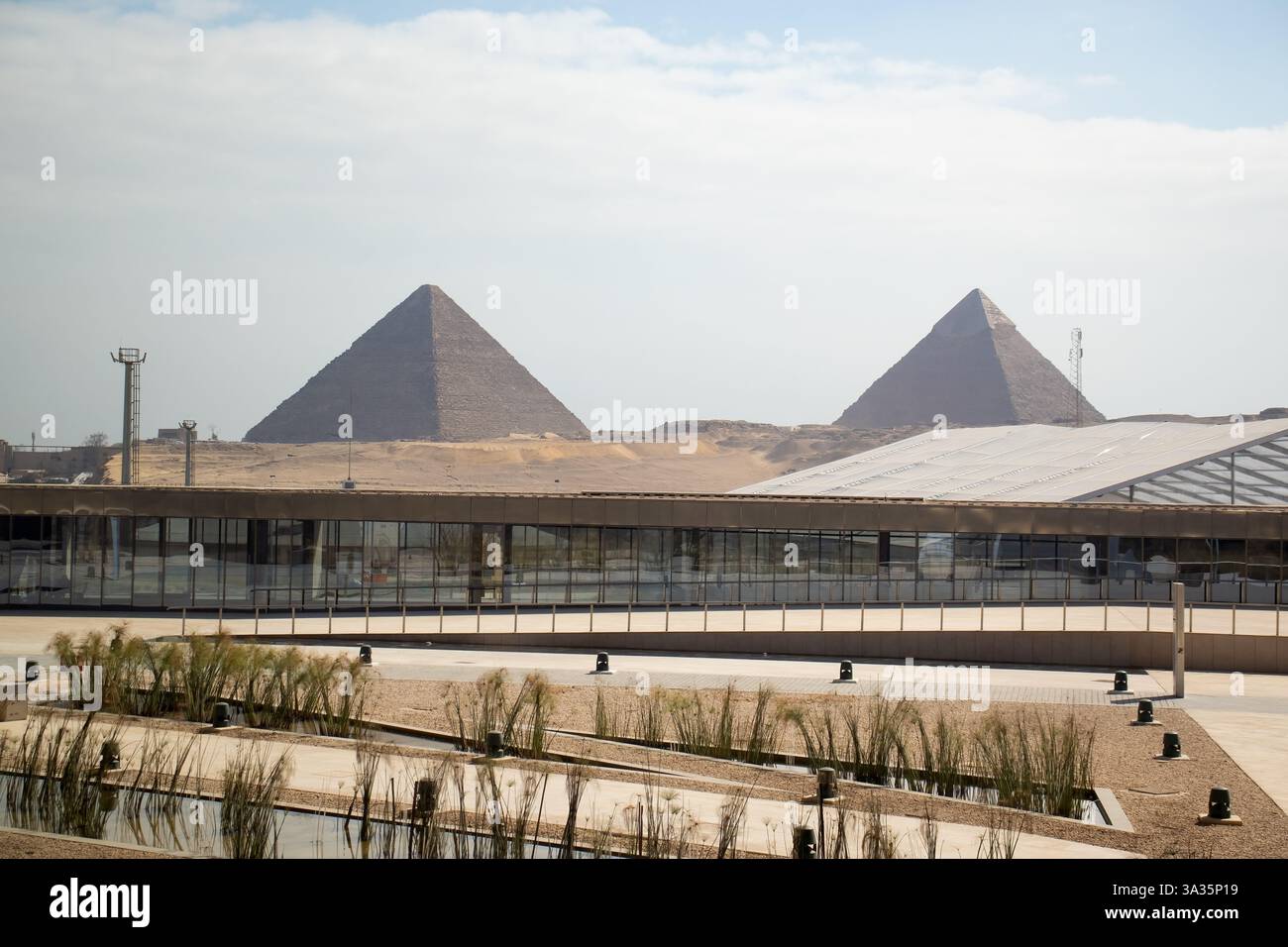 Great pyramids view from the Grand Egyptian Museum (GEM Stock Photo - Alamy