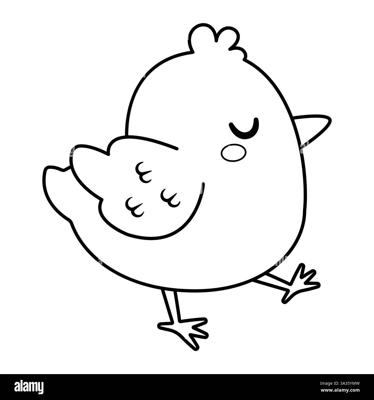 Cute chicken. Colouring page. Vector template. Simple flat illustration ...