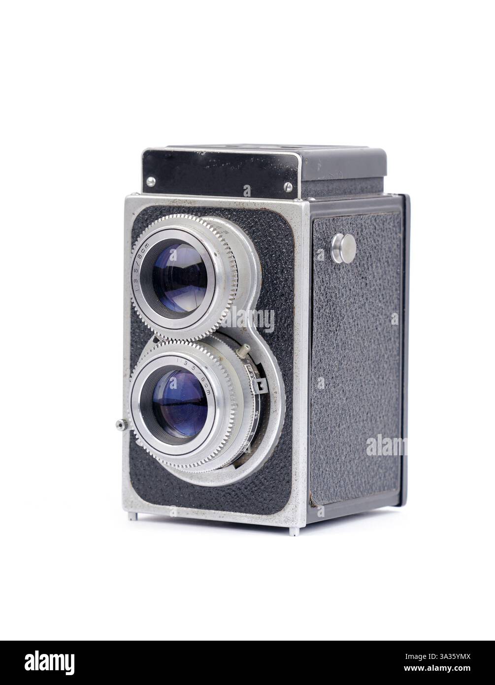 Old Twin Lens Reflex Cameras Isolated On White Background Stock Photo ...