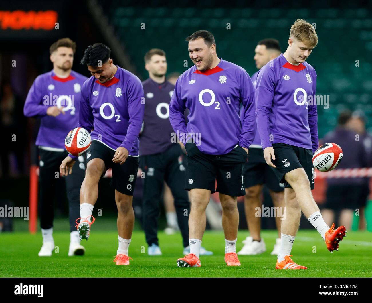 England's Marcus Smith, Jamie George and Henry Pollock during a captain ...