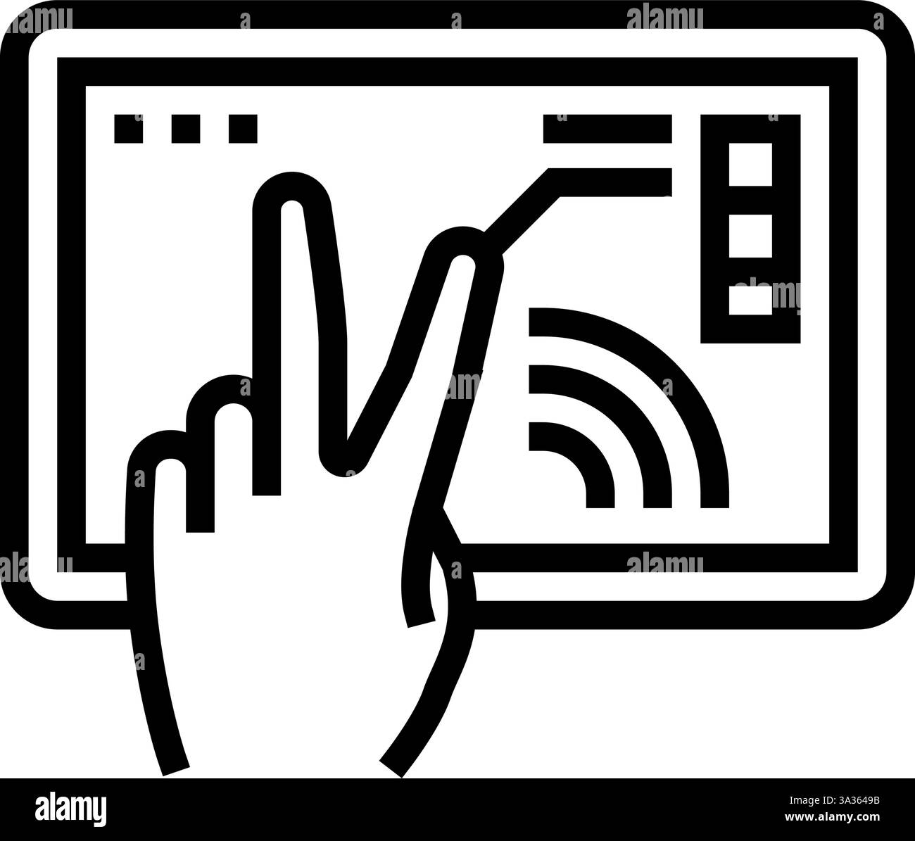 gesture control system auto tainment line icon vector illustration ...