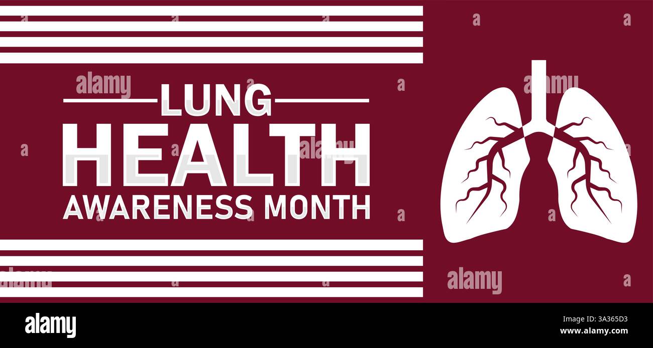 Lung Health Awareness Month – Promoting Respiratory Care and Disease Prevention. Vector ...