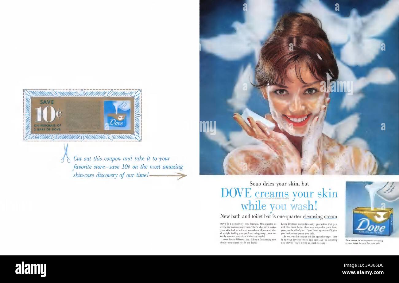 1957 Dove Beauty Bar Soap Ad Stock Photo - Alamy