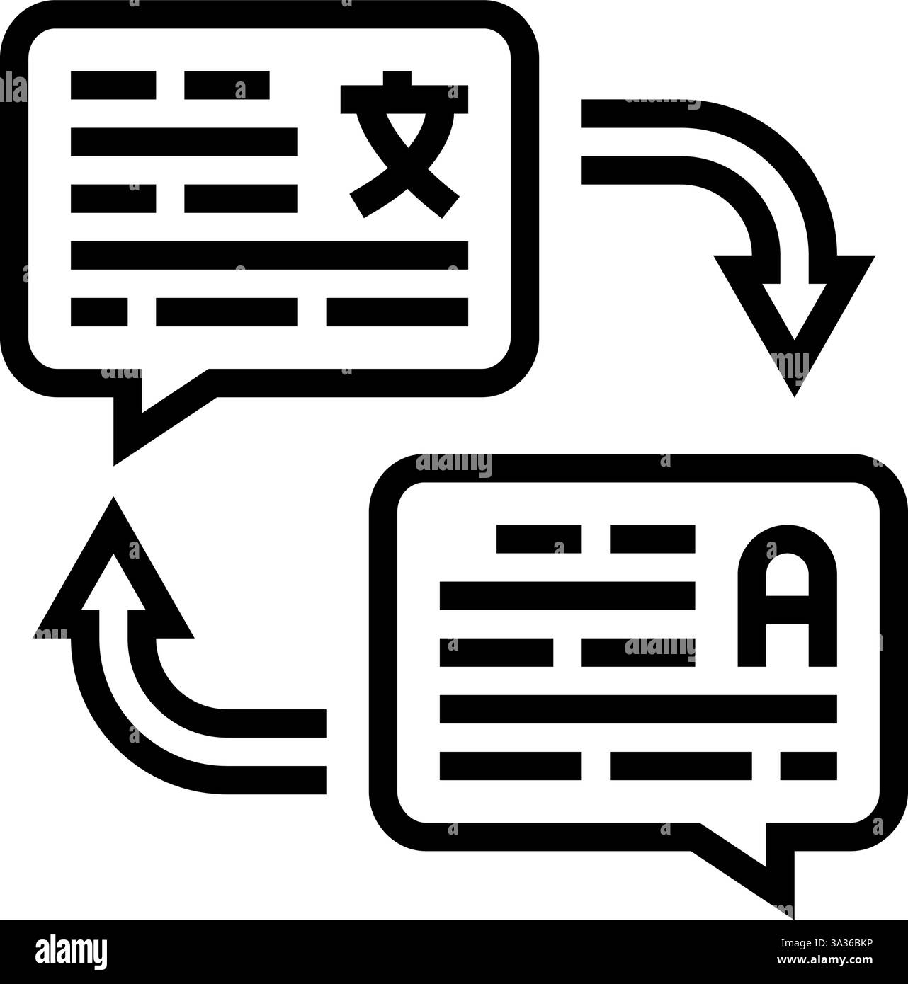 language translation nlp line icon vector illustration Stock Vector ...