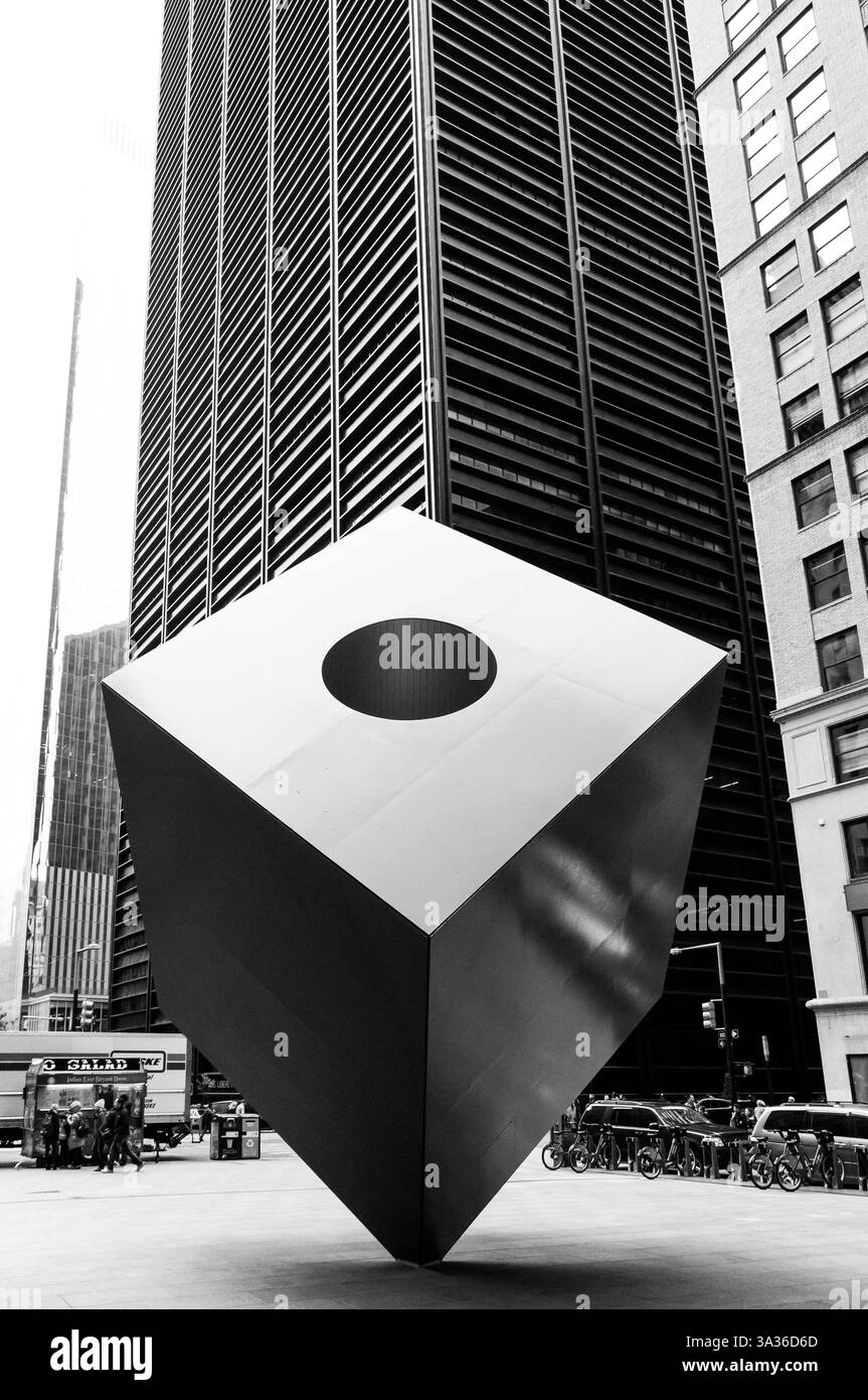 Red Cube, New York City Stock Photo - Alamy