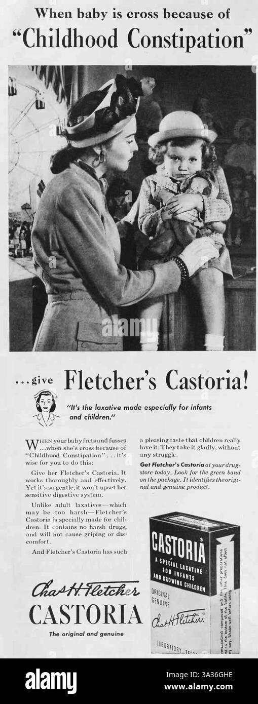 1948 Castoria Laxative for Childhood Constipation Vintage Print Ad ...
