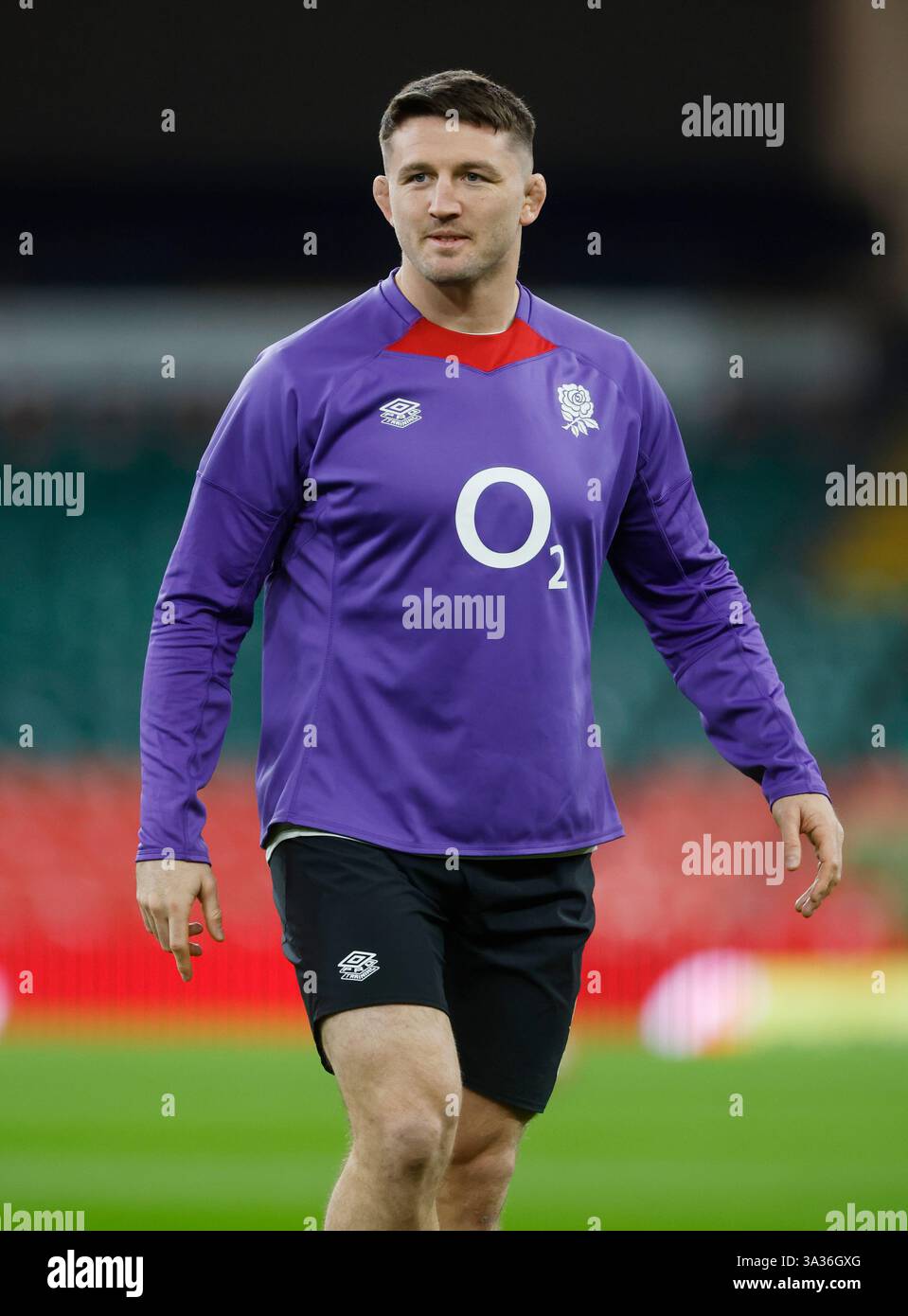 England's Tom Curry during a captain's run at Principality Stadium ...