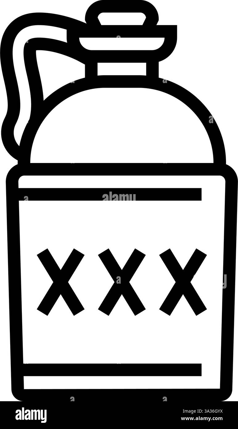 moonshine jug redneck line icon vector illustration Stock Vector Image ...