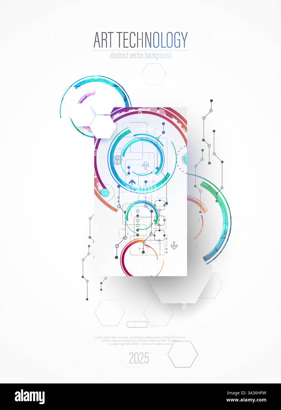 Modern technology design for posters. Page layout. Futuristic ART ...