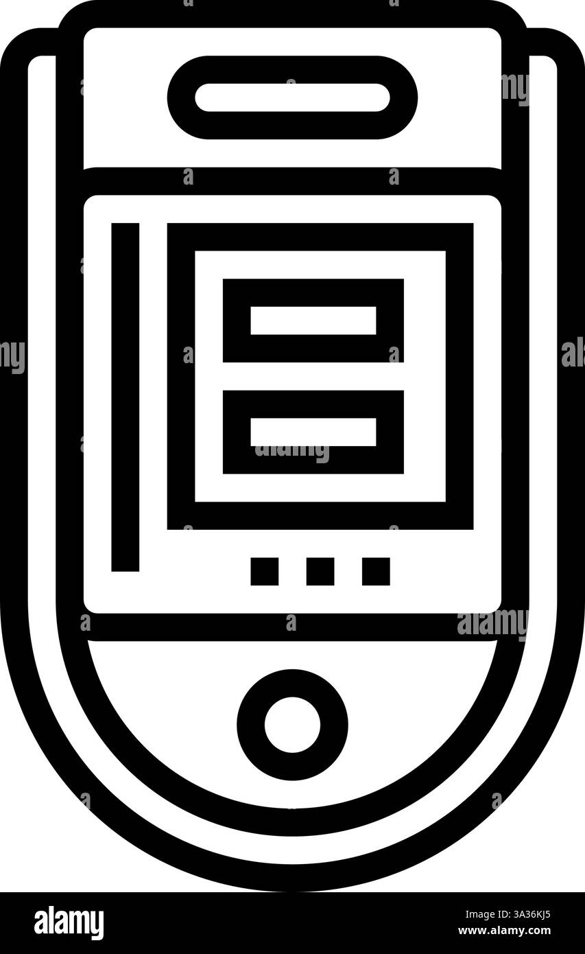 oxygen saturation display fitness technology line icon vector ...