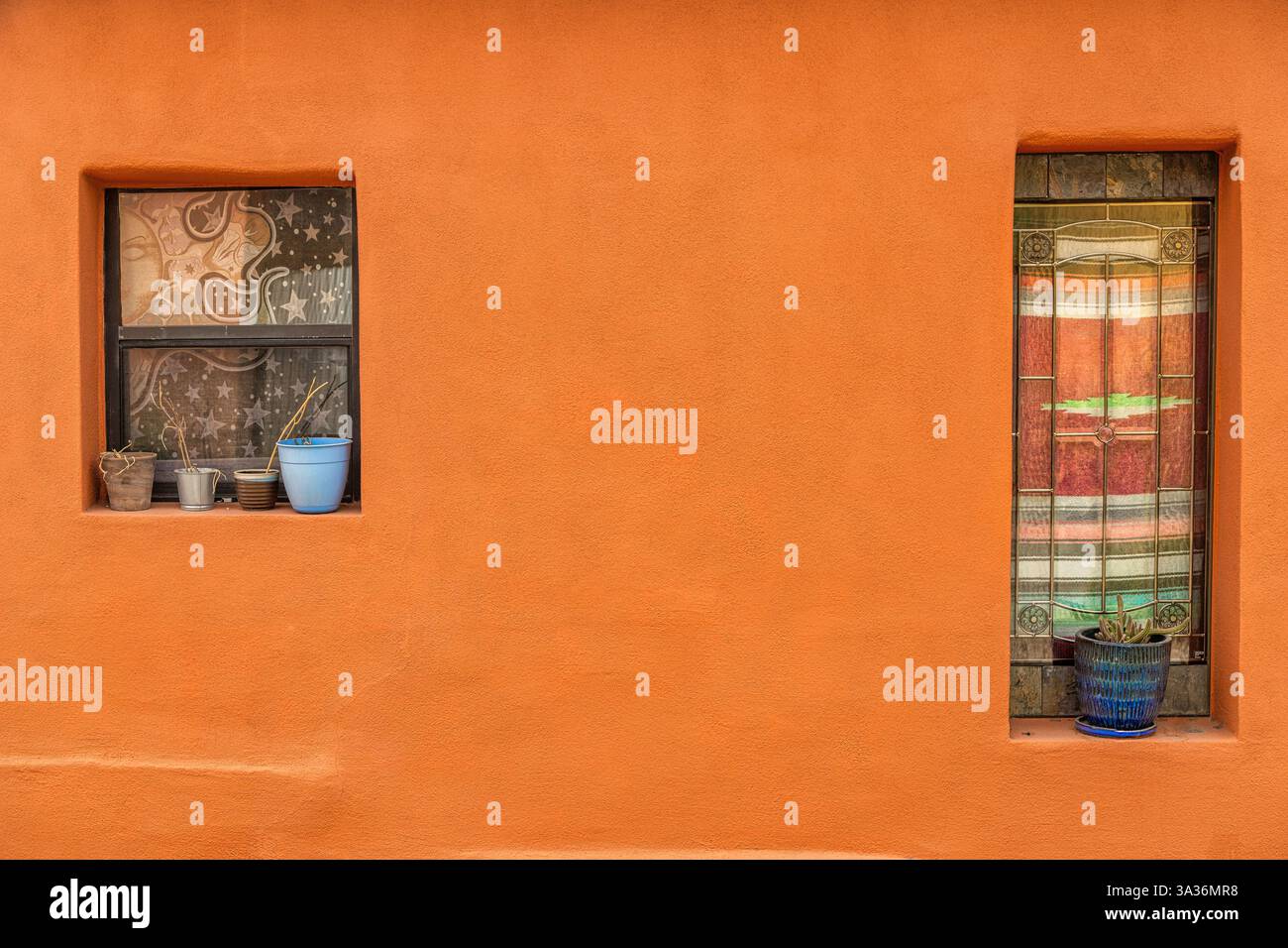 Colorful Adobe Home in the Barrio in Tucson, Arizona Stock Photo - Alamy