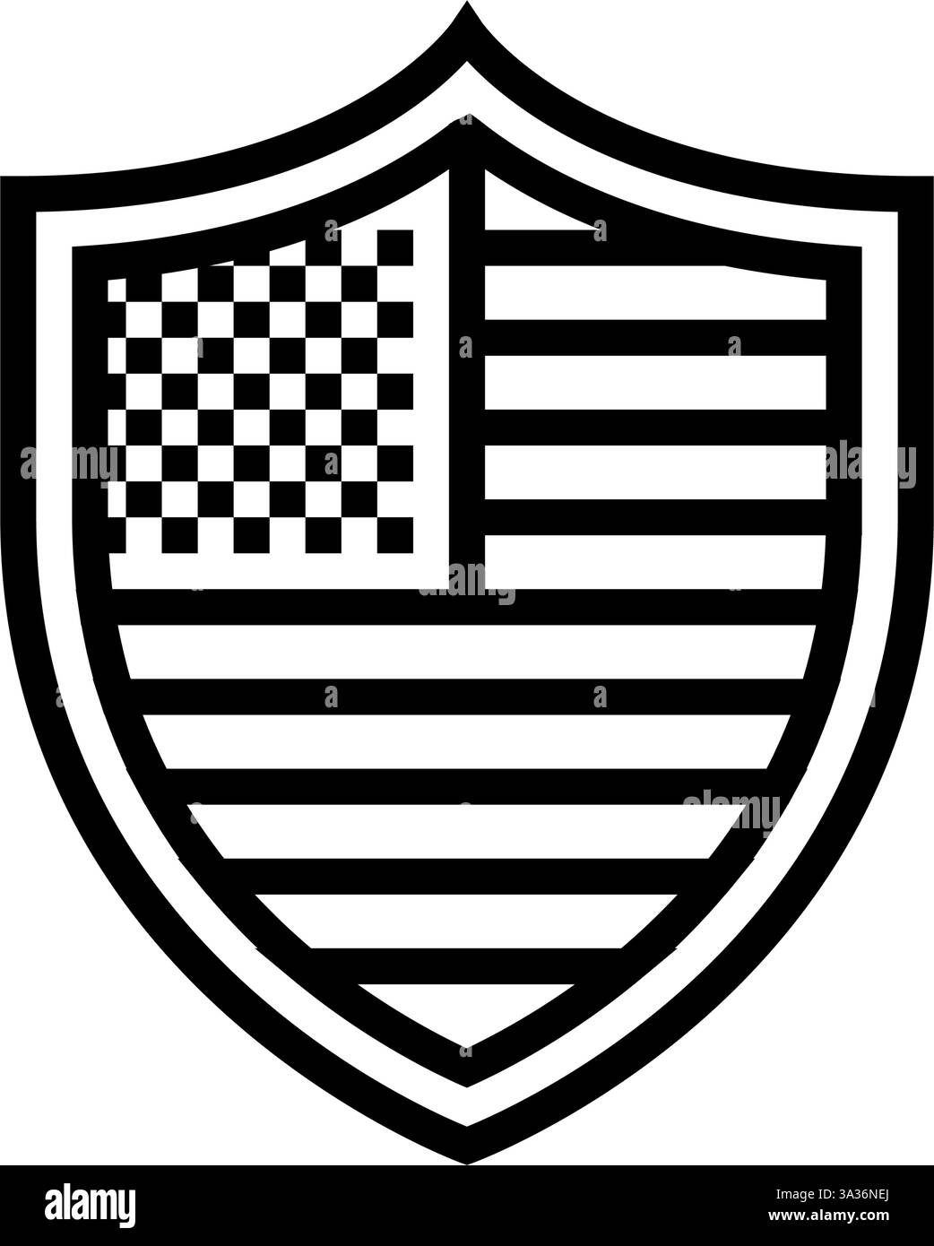 patriotic shield uncle sam line icon vector illustration Stock Vector ...