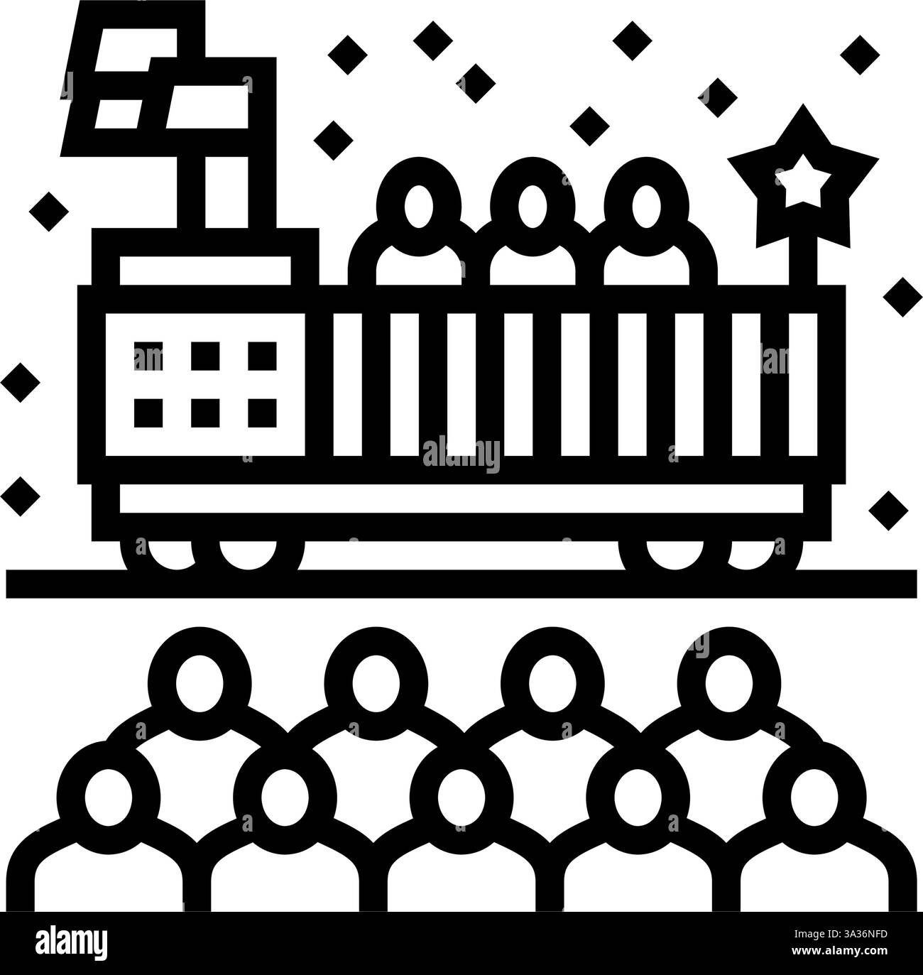 patriotic parade uncle sam line icon vector illustration Stock Vector ...