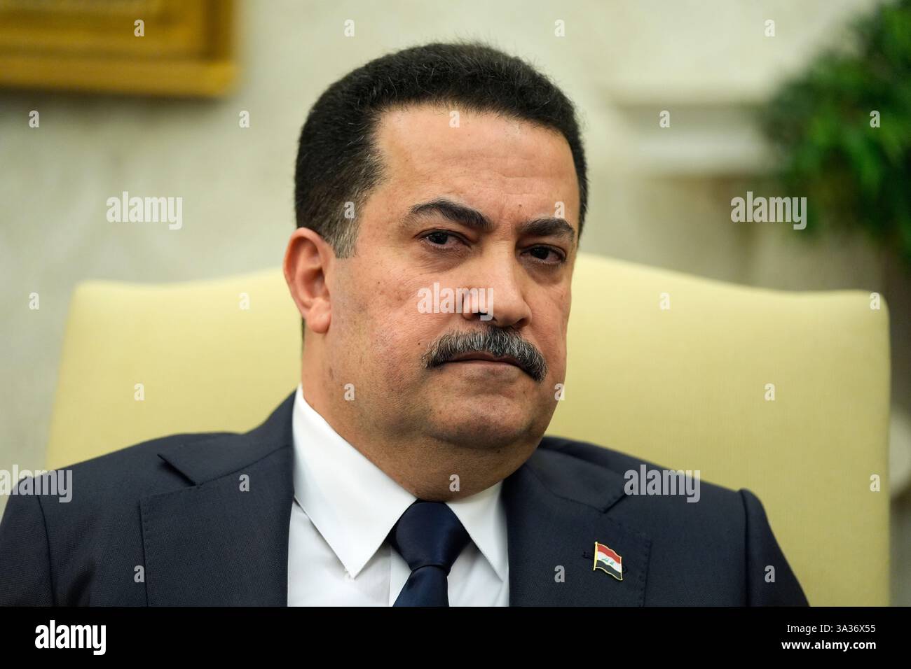 FILE - Iraq's Prime Minister Mohammed Shia al-Sudani listens during a ...