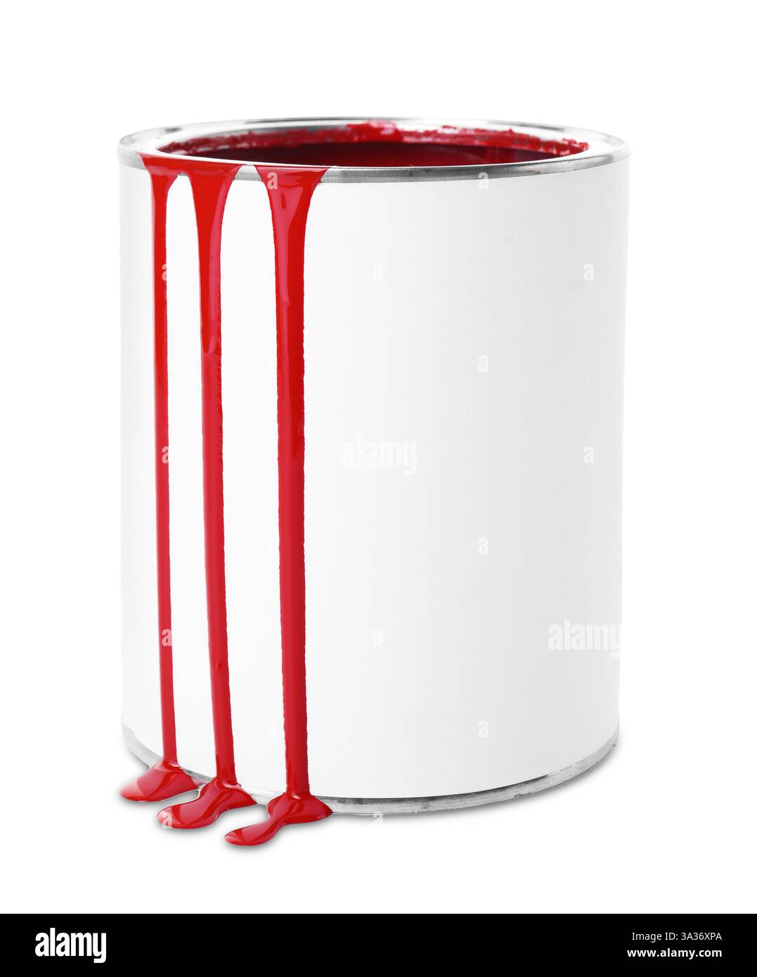 Can with red paint isolated on white Stock Photo - Alamy