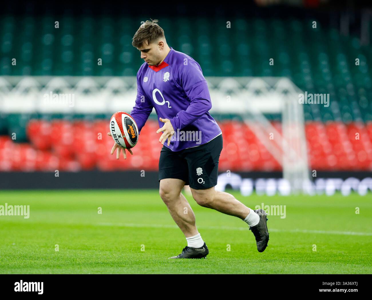 England's Theo Dan during a captain's run at the Principality Stadium ...